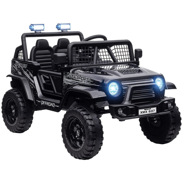 12V Ride on Car, Ride on UTV Truck w/ 4 Suspension Wheels, Black – Gas ...